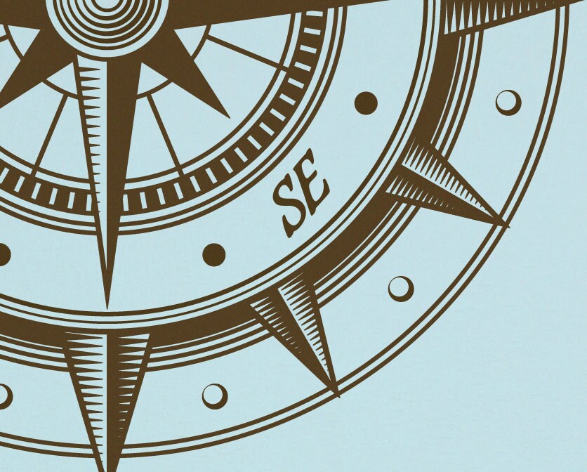 Compass Rose 2 Large Wall Decal nautical wall art beach | Etsy