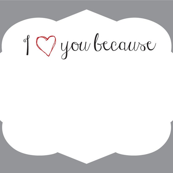 I Love You Because - Etsy
