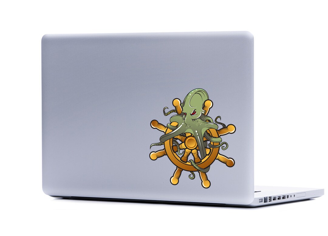 Octopus Ship Wheel Decal: Laptop or Car Art - Etsy
