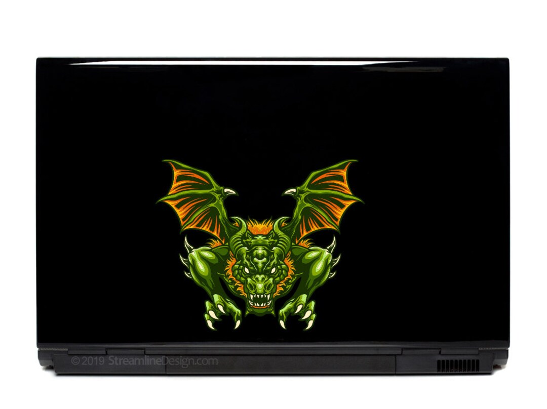 Green Dragon Laptop Decal: Fantasy Creature Vinyl Sticker - Etsy