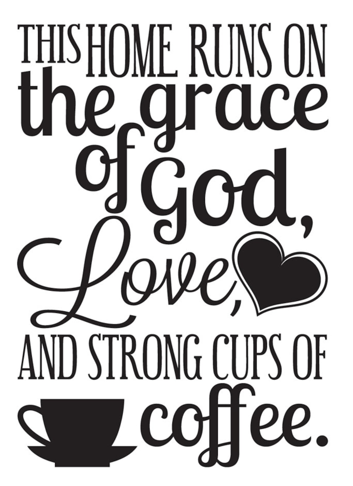 God Love and Coffee Wall Decal Coffee Wall Decal Coffe - Etsy