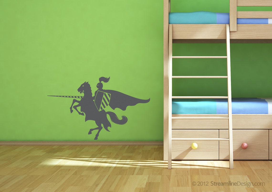 Jousting Knight on Horseback Wall Decal Horse Wall Art Wall - Etsy