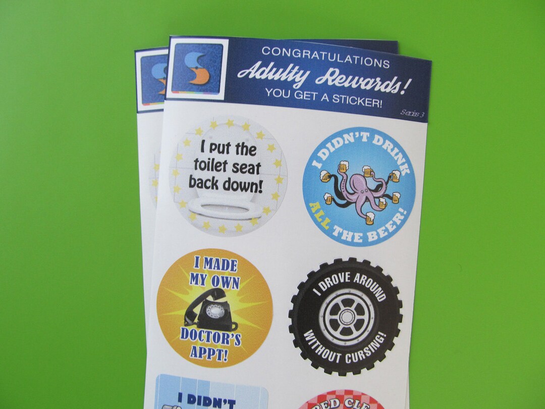 Adult Men's Reward Stickers Series 3 | Adult Reward Sticker Adulting ...