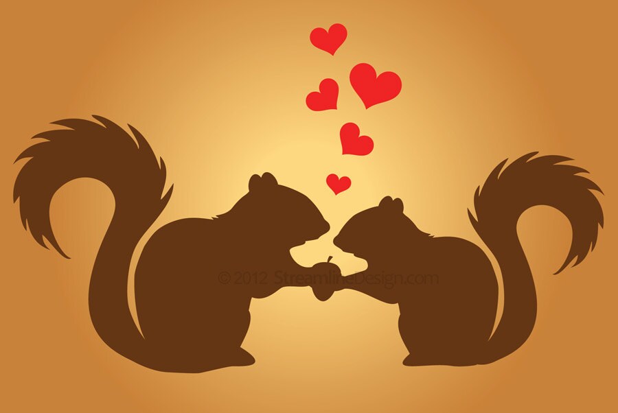 Cute Squirrels In Love