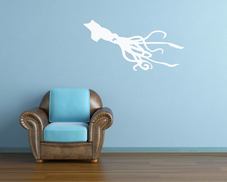 Giant Squid 4ft Wall Decal Octopus Wall Decal Squid Wall - Etsy