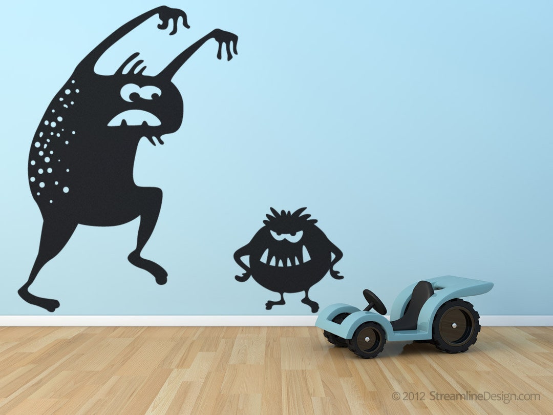 Larry & Moe Monster Wall Decals: Kids Bedroom Decor - Etsy