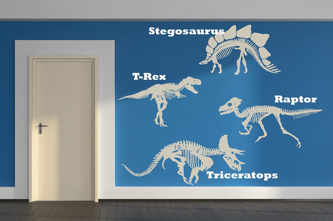 Dinosaur Skeletons Your Choice of One Wall Decal Stegasaurus - Etsy