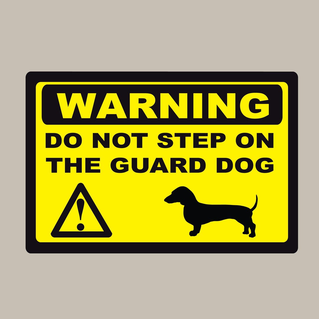 Dachshund Guard Dog Warning Sticker | Laptop Decal Dachshund Sticker ...