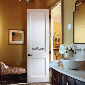 Washroom Removable Wall Decal: Bathroom Door Sign - Etsy
