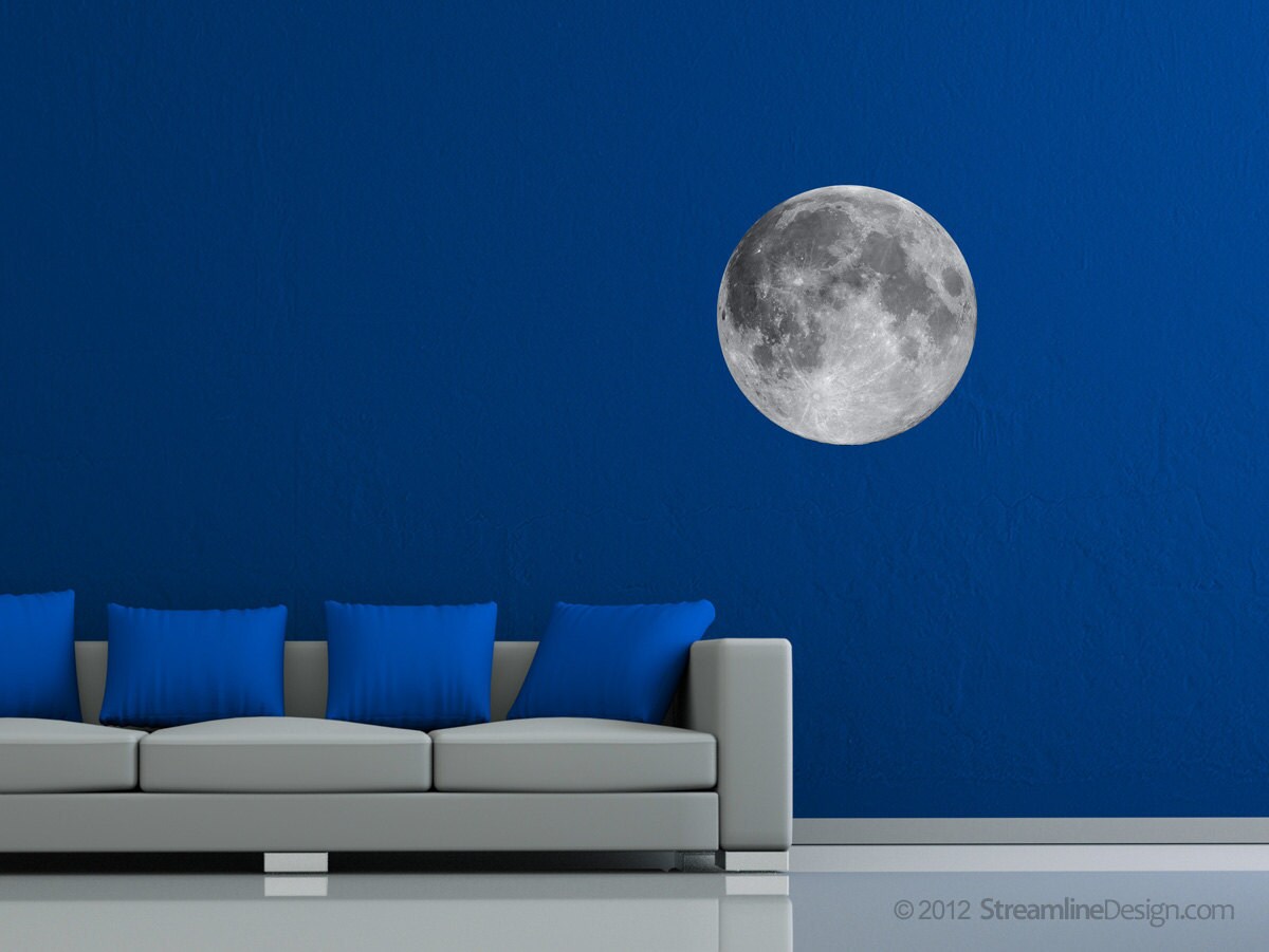 Large Full Moon High Resolution Print Wall Decal Lunar - Etsy