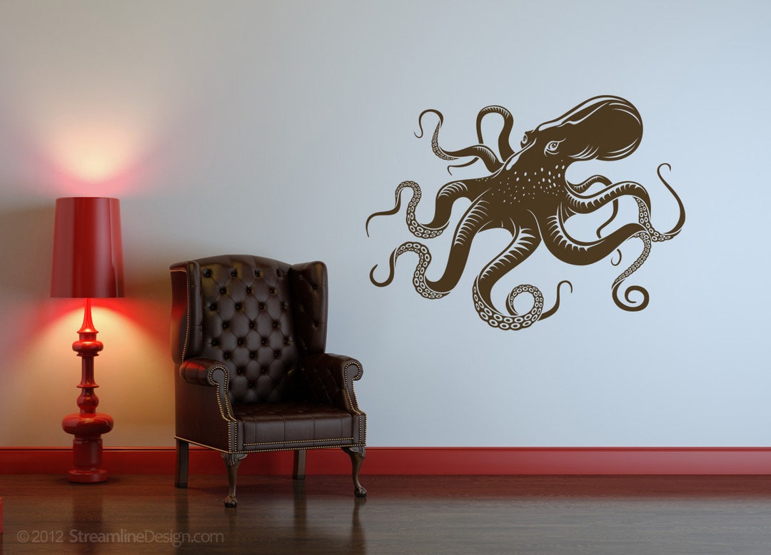 Yet Another Giant Octopus Wall Decal | Octopus Wall Art Nautical Decor ...