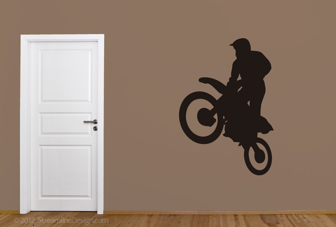 Motocross Wheelie Vinyl Wall Decal: Motorcycle Rider Art - Etsy