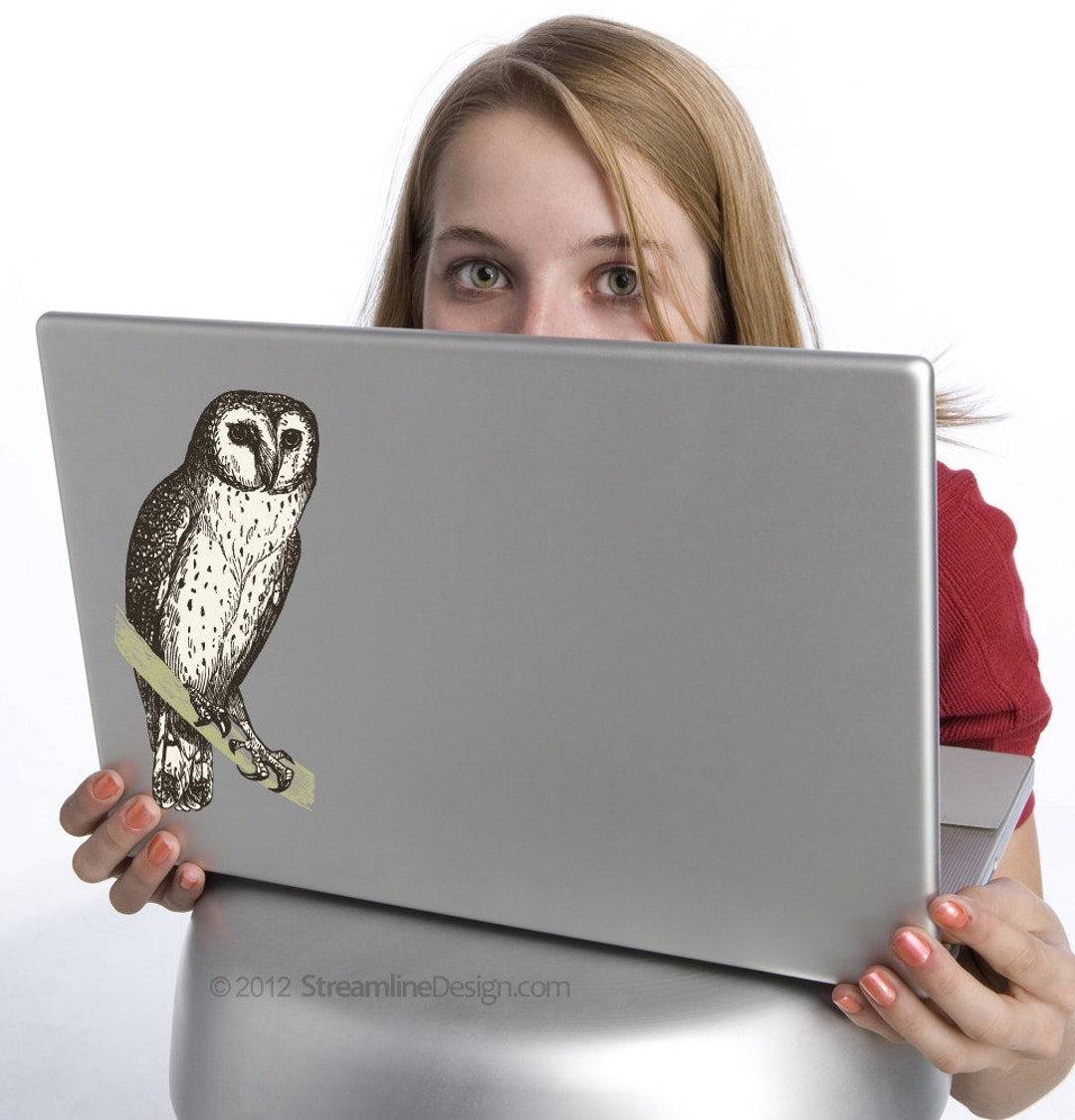 Barn Owl Printed Laptop Decal | MacBook Decal Car Window Decal Owl ...