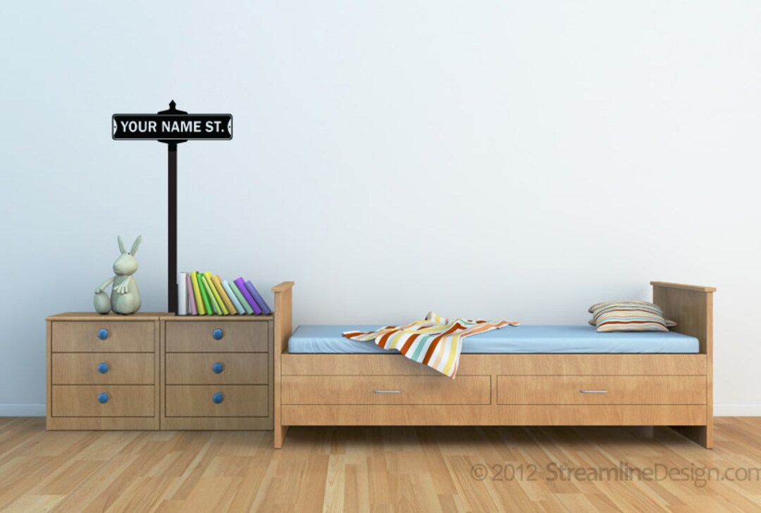 Personalized Street Sign Wall Decal: Custom Kids Room Decor - Etsy