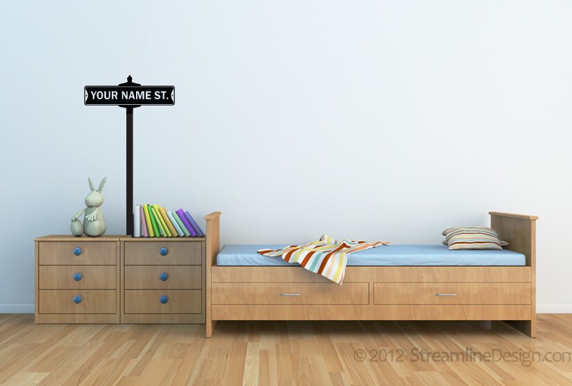 Personalized Street Sign Wall Decal: Custom Kids Room Decor - Etsy