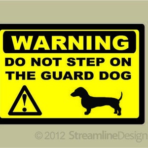 Dachshund Guard Dog Warning Sticker Laptop Decal Dachshund | Etsy