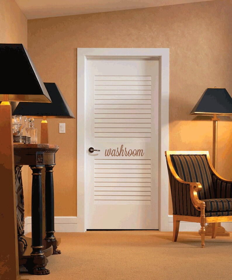 Washroom Removable Wall Decal Bathroom Sign Bathroom Decals | Etsy