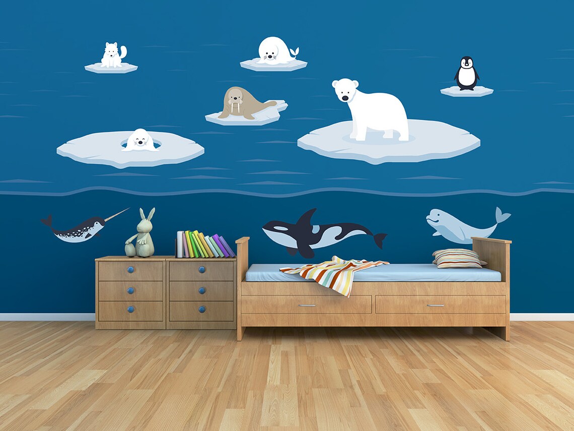 Polar Arctic Sea Animals Set Wall Decals Nursery Wall Decor - Etsy