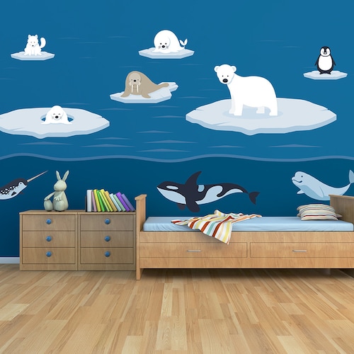 Winter Nursery Wall Art Set of 4 Prints Arctic Animals - Etsy