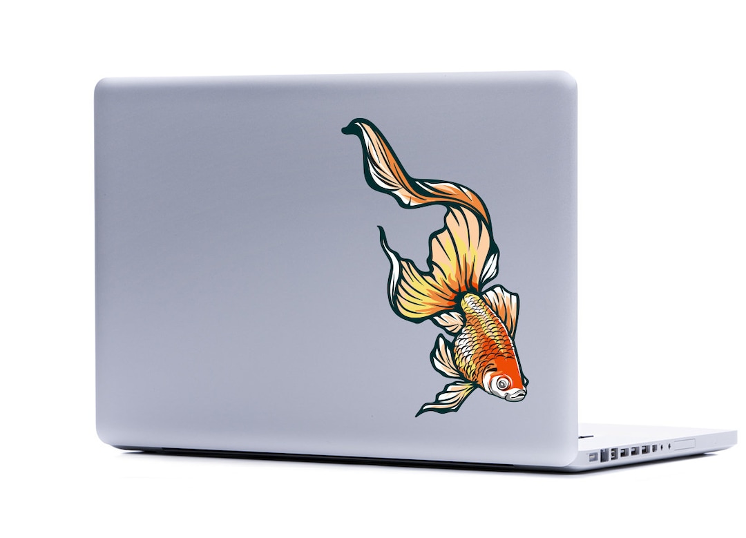 Swimming Goldfish Laptop Decal | Goldfish Art FREE SHIPPING MacBook ...