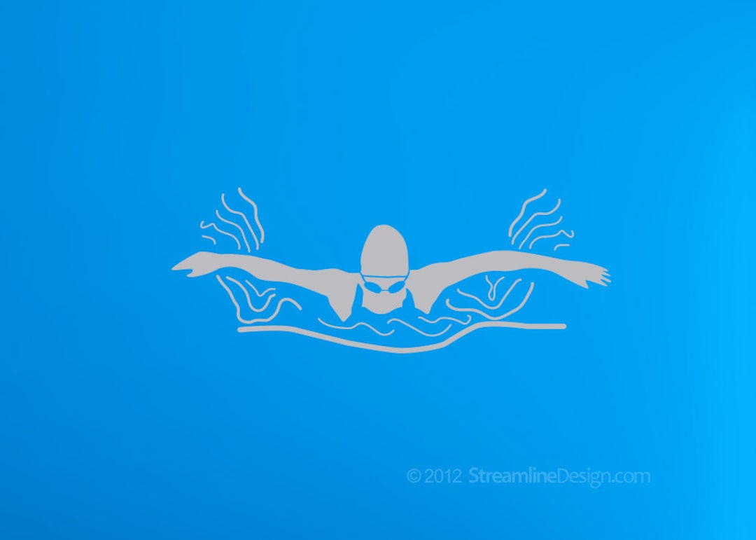 Butterfly Stroke Swimmer Wall Decal | Girl Swimmer Girl Swimming Room ...
