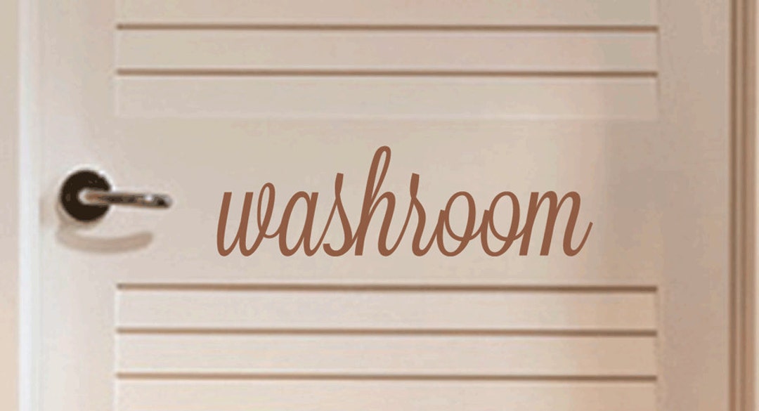 Washroom Removable Wall Decal: Bathroom Door Sign - Etsy