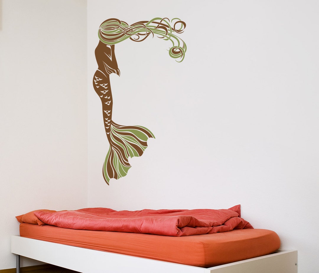 Mermaid Wall Decal | Mermaid Decor Bedroom Wall Decor Kids Bedroom ...