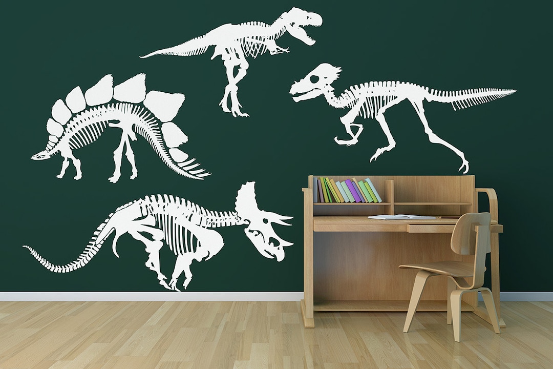 Dinosaur Skeletons Your Choice of One Wall Decal | Stegasaurus Wall Art ...