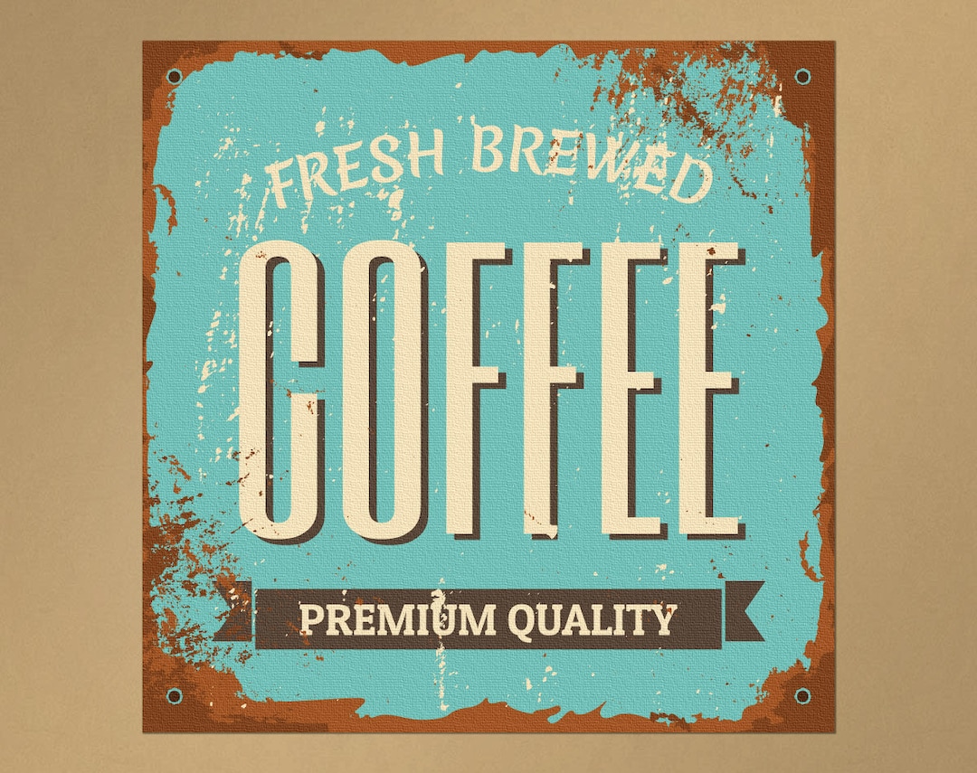 Fresh Brewed Coffee Printed Wall Decal | Coffee Sign Coffee Decal ...