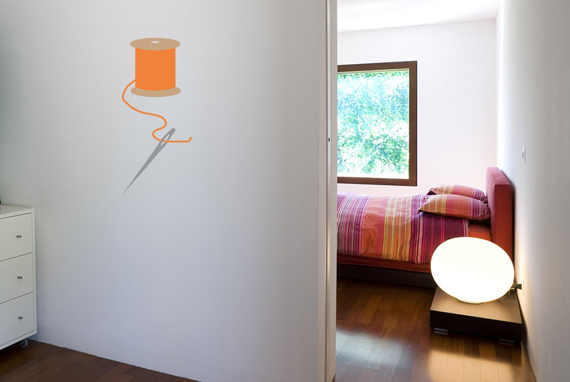 Sewing Needle and Spool of Thread Wall Decal Sewing Decal - Etsy