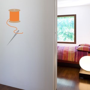 Sewing Needle and Spool of Thread Wall Decal | Sewing Decal Sewing Room ...