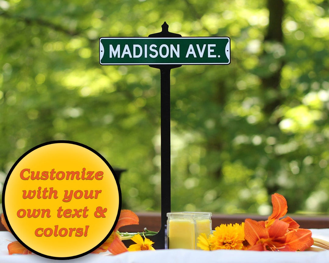 Custom Wedding Table Street Sign: Personalized Reception Decor - Etsy