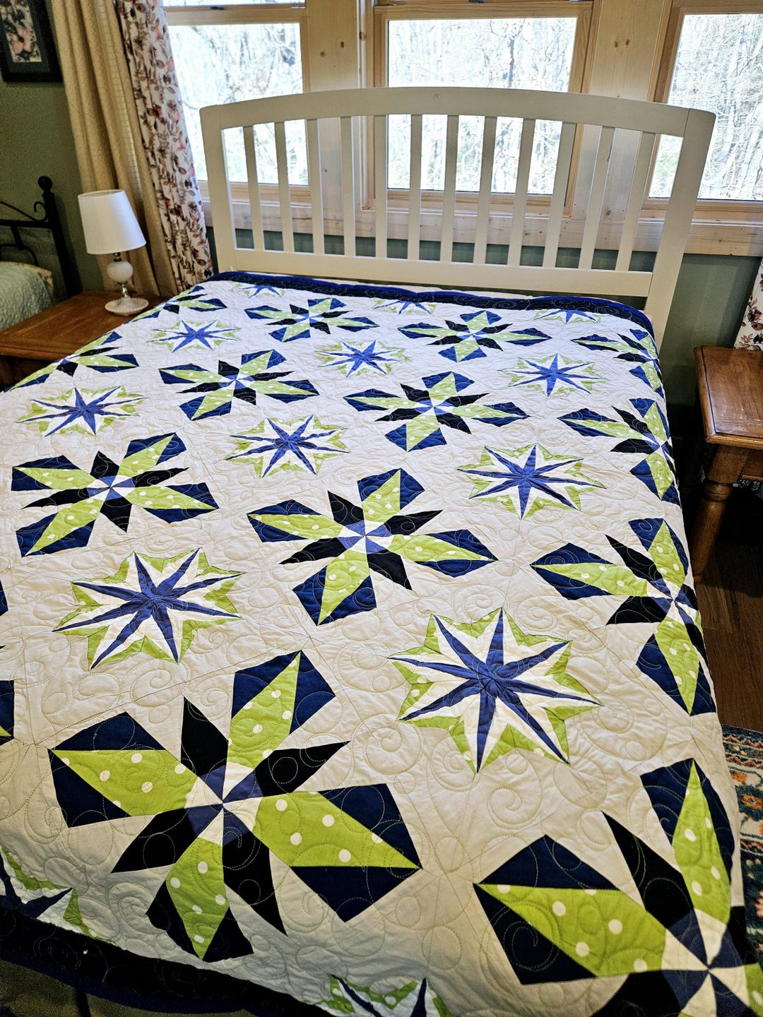 Handmade Queen Size Star Block Quilt - Etsy
