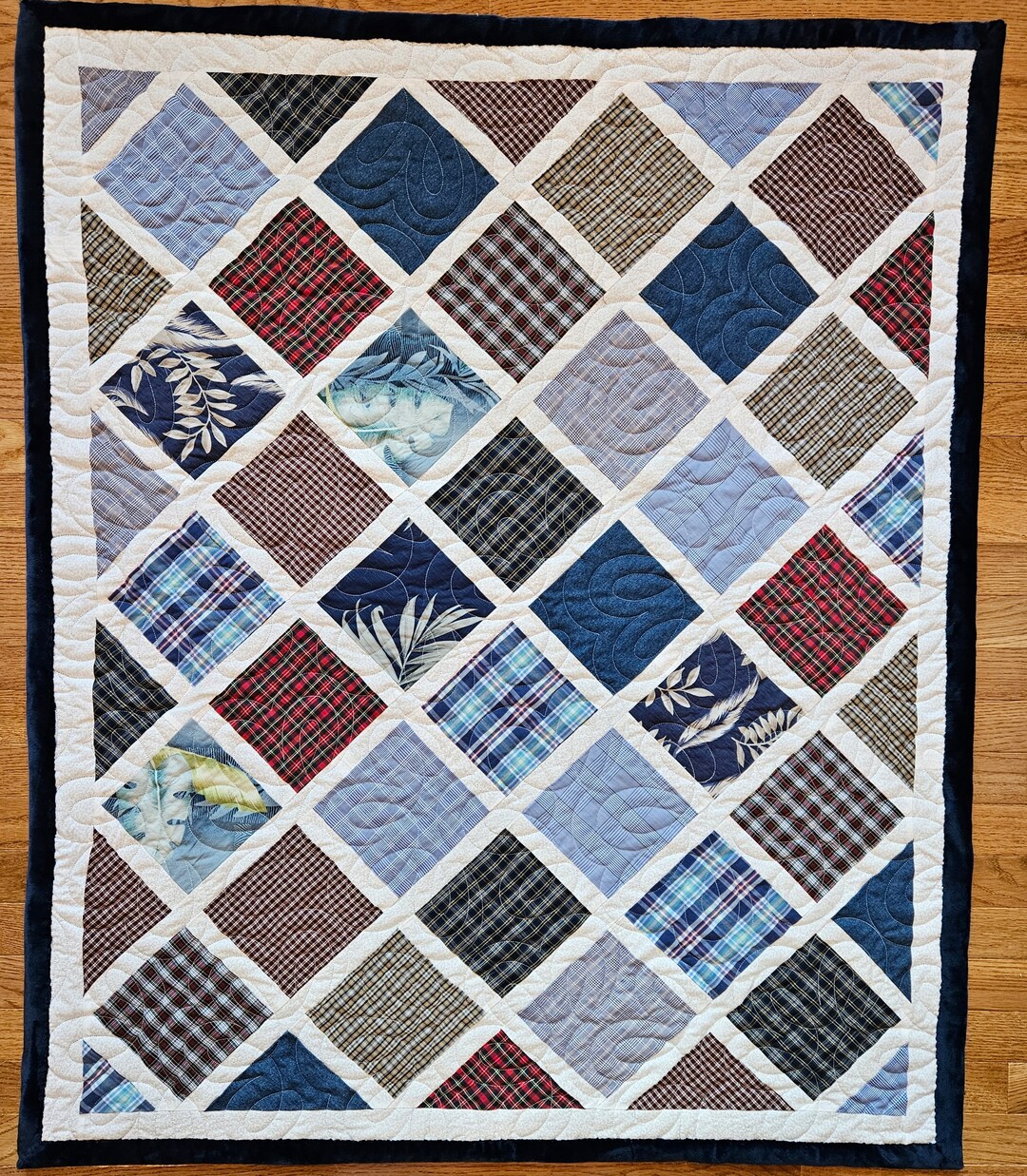 DEPOSIT for Custom Diamond Lap Quilt Using Your Clothing-deposit ONLY ...