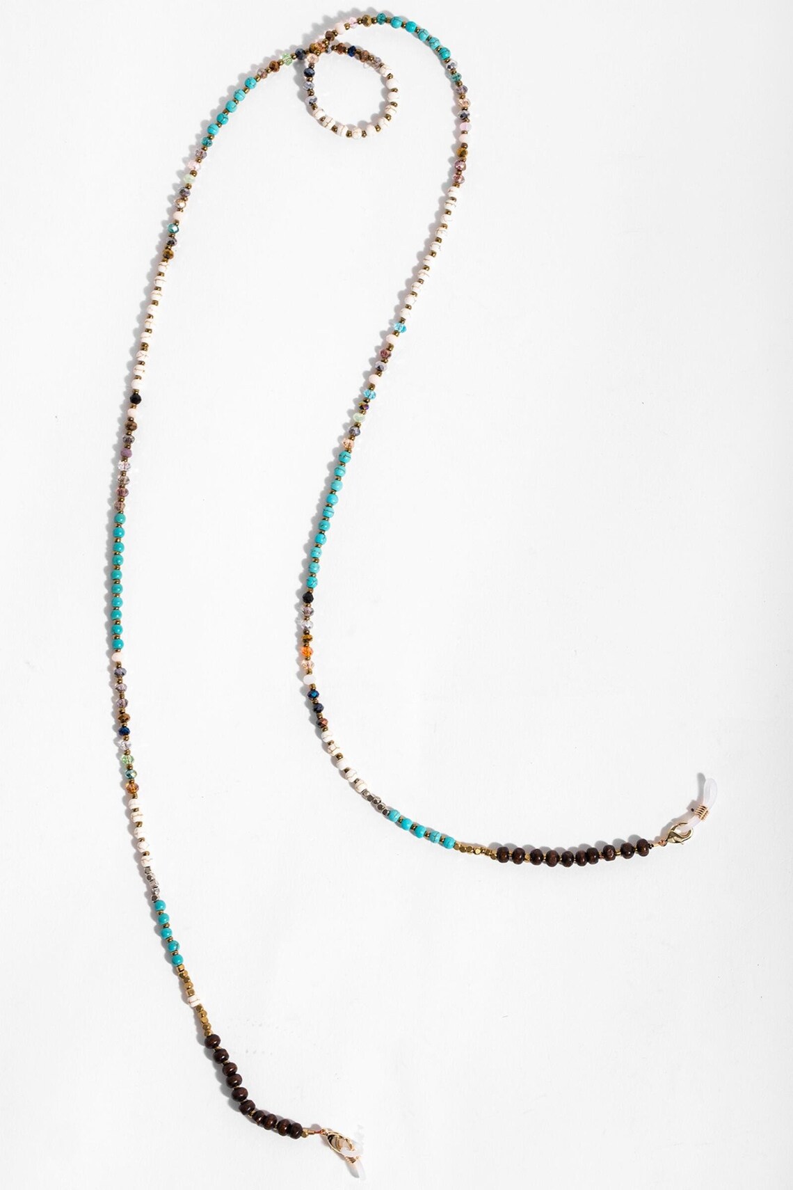 Beaded Mask Chain Holder, Turquoise Bead Face Mask Necklace, Sunglasses ...