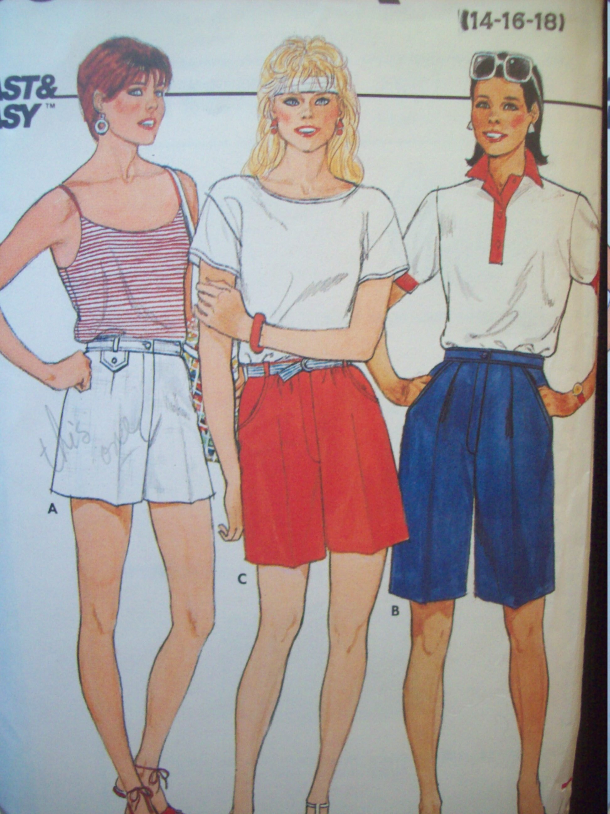 Vintage 1970s Butterick Pattern 6551 Easy Women's Shorts 3 Styles Sizes ...