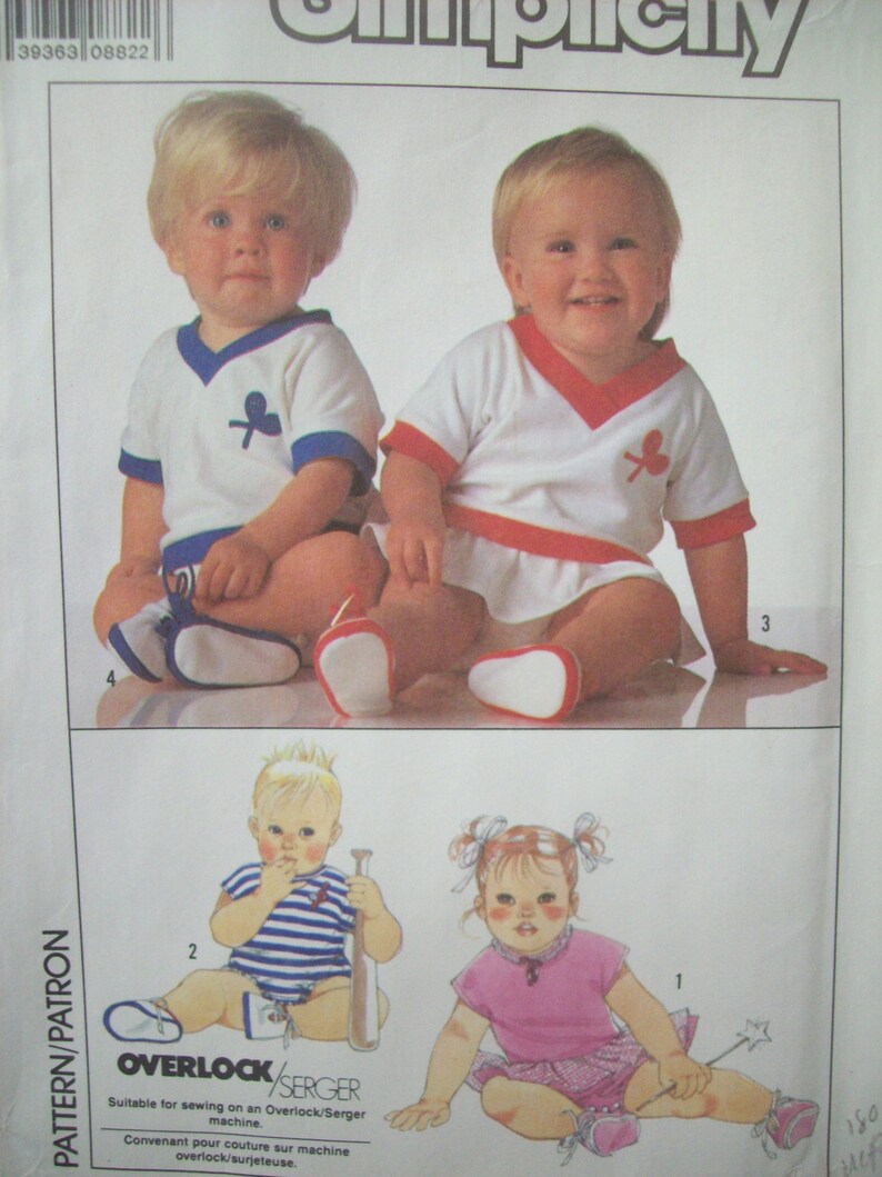 Vintage Simplicity Pattern 9131 Infant Rompers and Shoes Size 6 Months ...