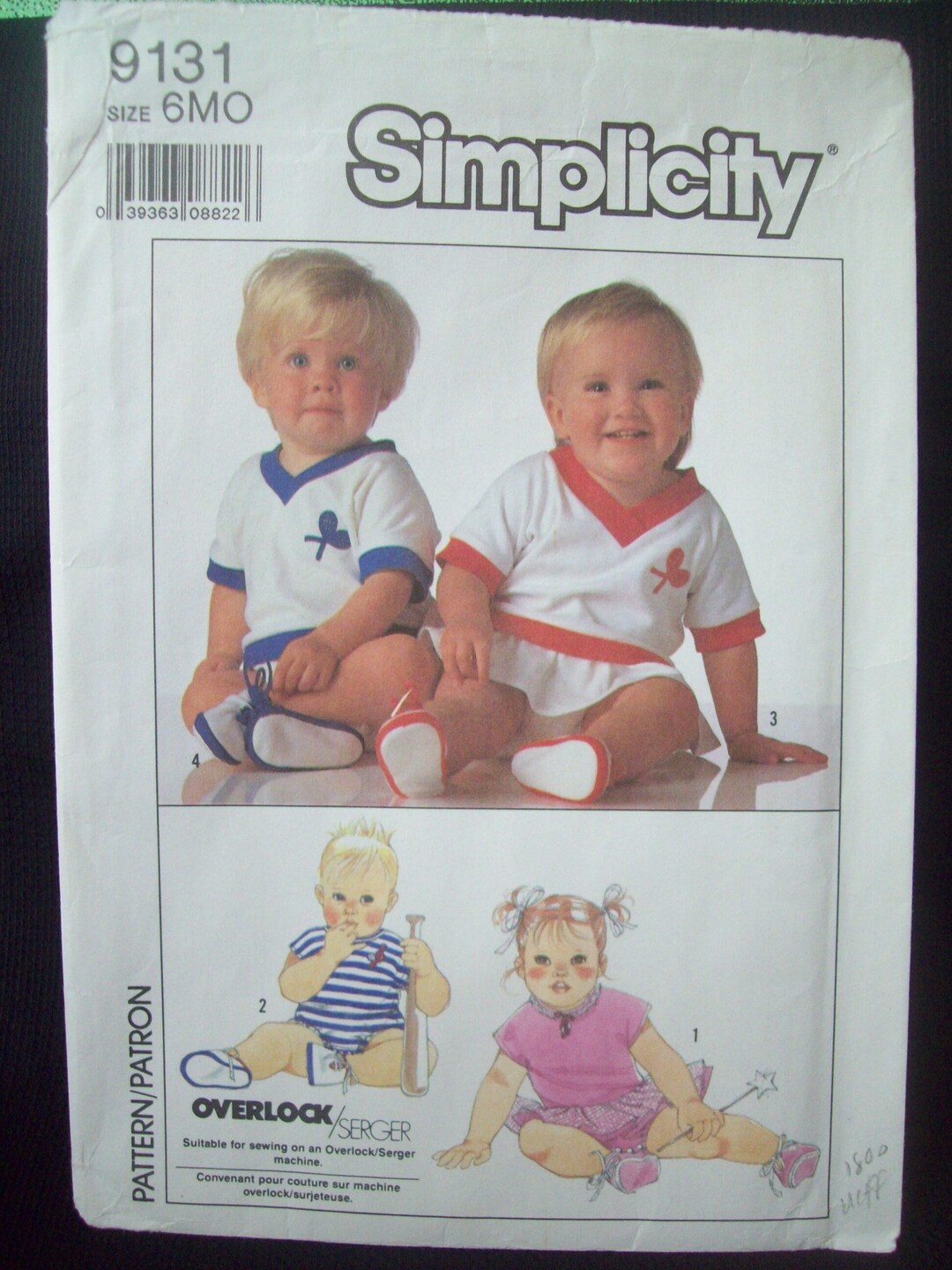 Vintage Simplicity Pattern 9131 Infant Rompers and Shoes Size 6 Months ...