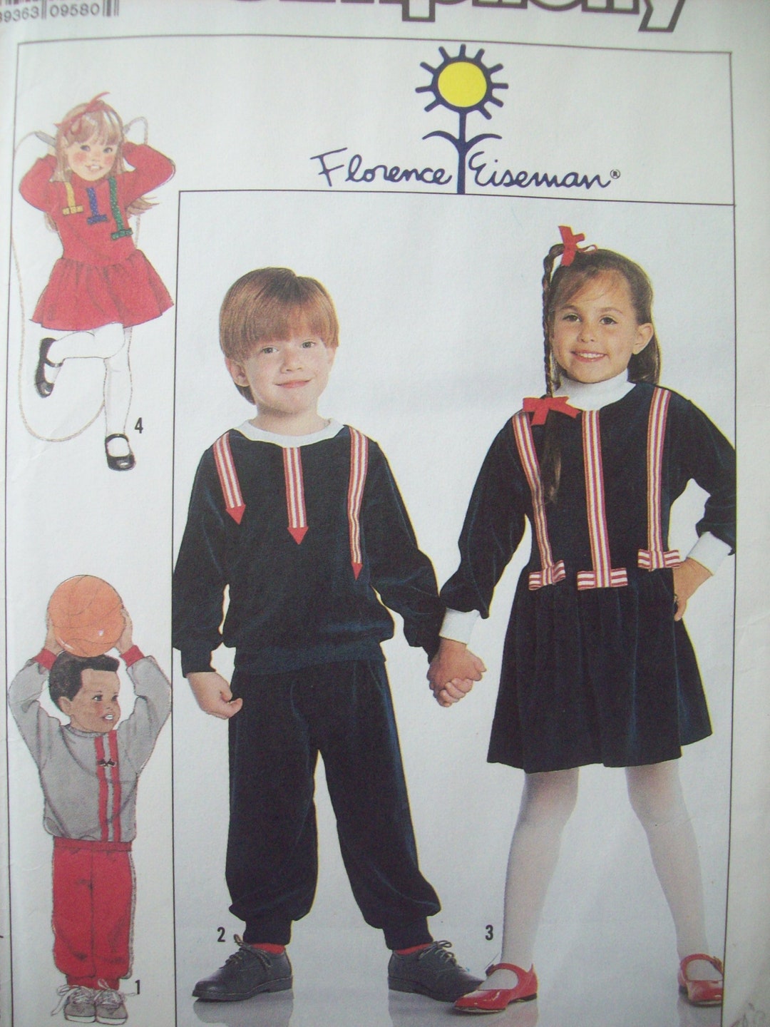 Vintage Simplicity Pattern 9383 Pull-on Pants, Pullover Dress Sizes 3-6 ...
