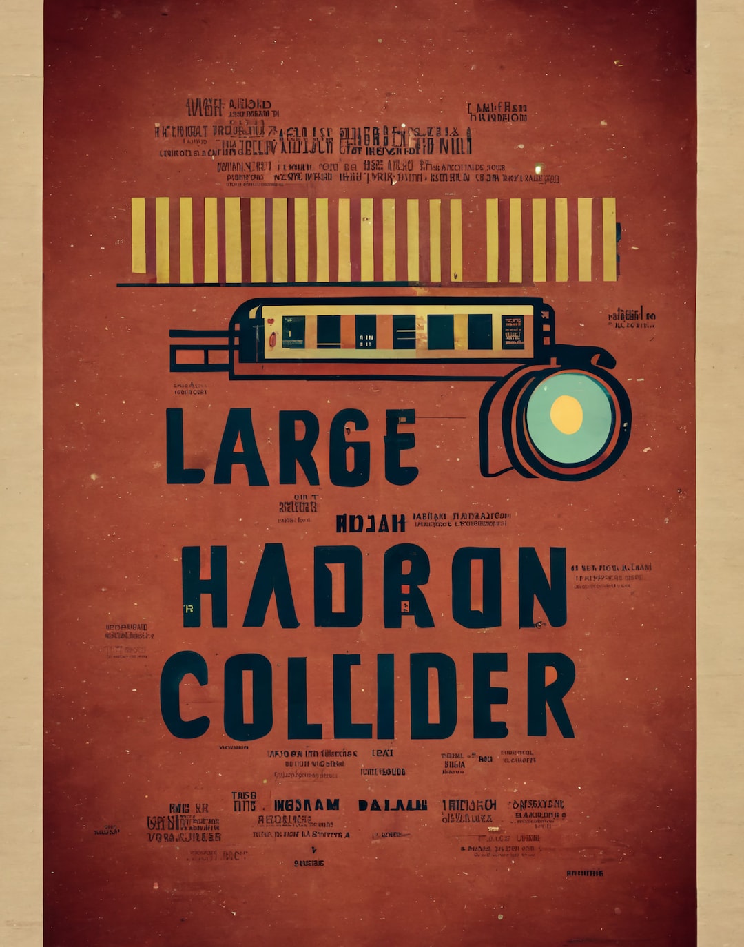 Large Hadron Collider Blueprint - Geneva, Switzerland - AI Vintage ...