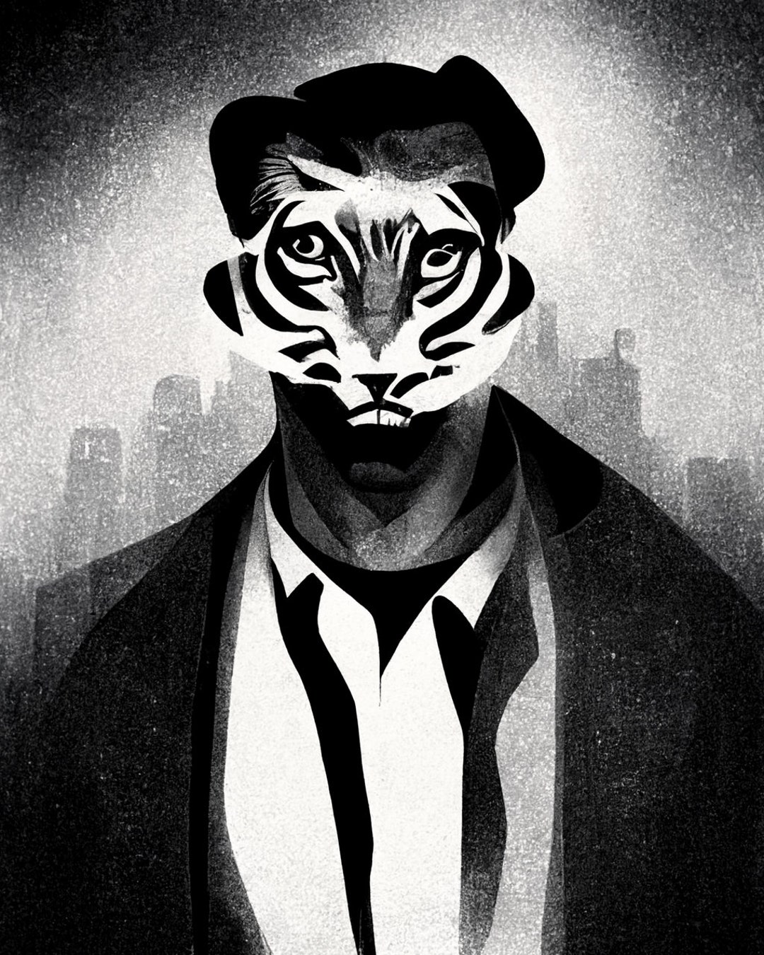Film Noir Animorphs - Jake to Tiger - AI Illustrated Style 8x10 Inch ...