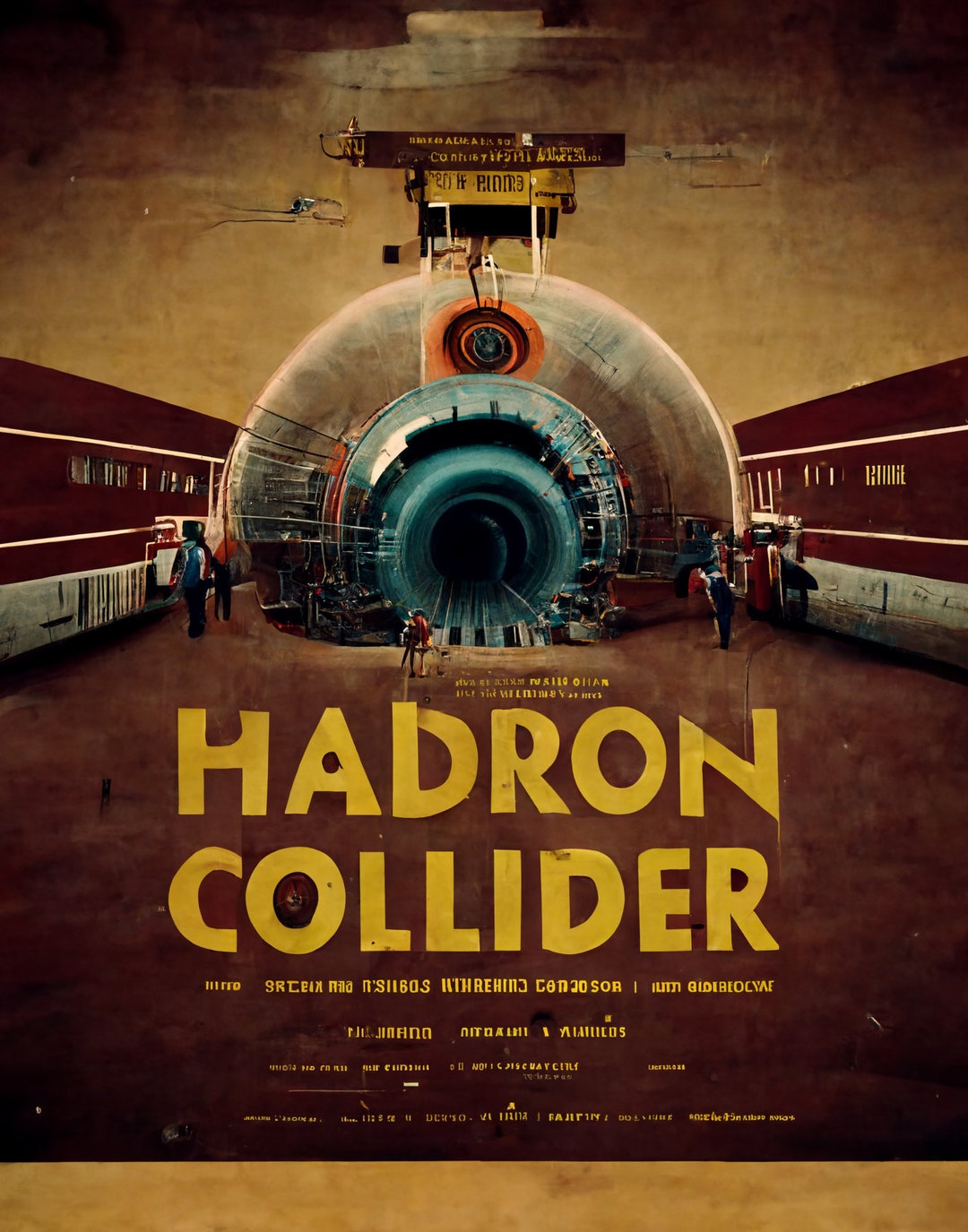Large Hadron Collider - Geneva, Switzerland - AI Vintage Poster Style ...
