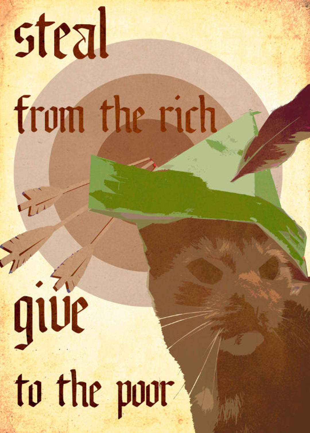 Steal From the Rich, Give to the Poor - Robin Hood 5x7 Inch Print - Etsy
