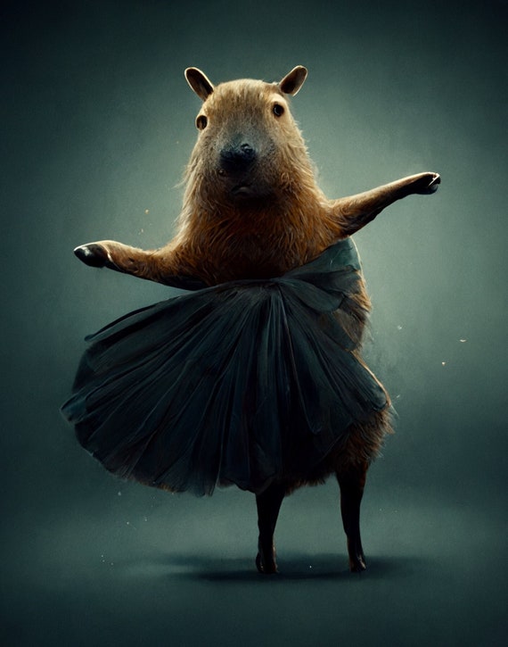 Capyballerina Capybara Dancing Ballet Ballerina AI - Etsy