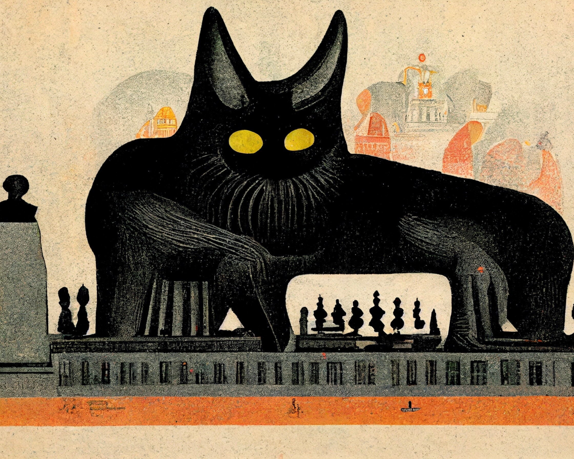 Behemoth Versus All of Moscow, the Master and Margarita Cat AI Vintage ...