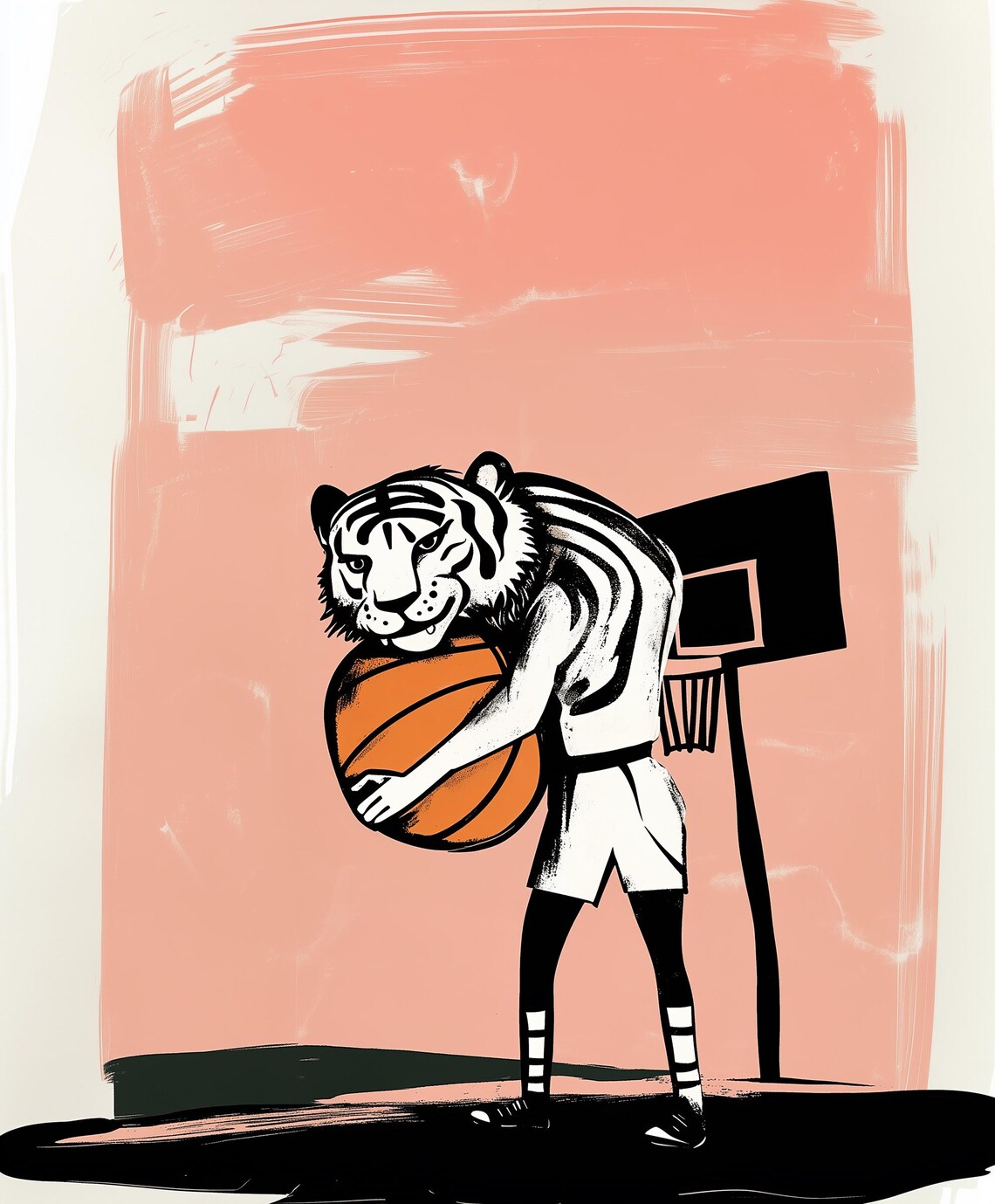 Jake Tiger Basketball Star - Siberian Cat Shooting Hoops NBA ...