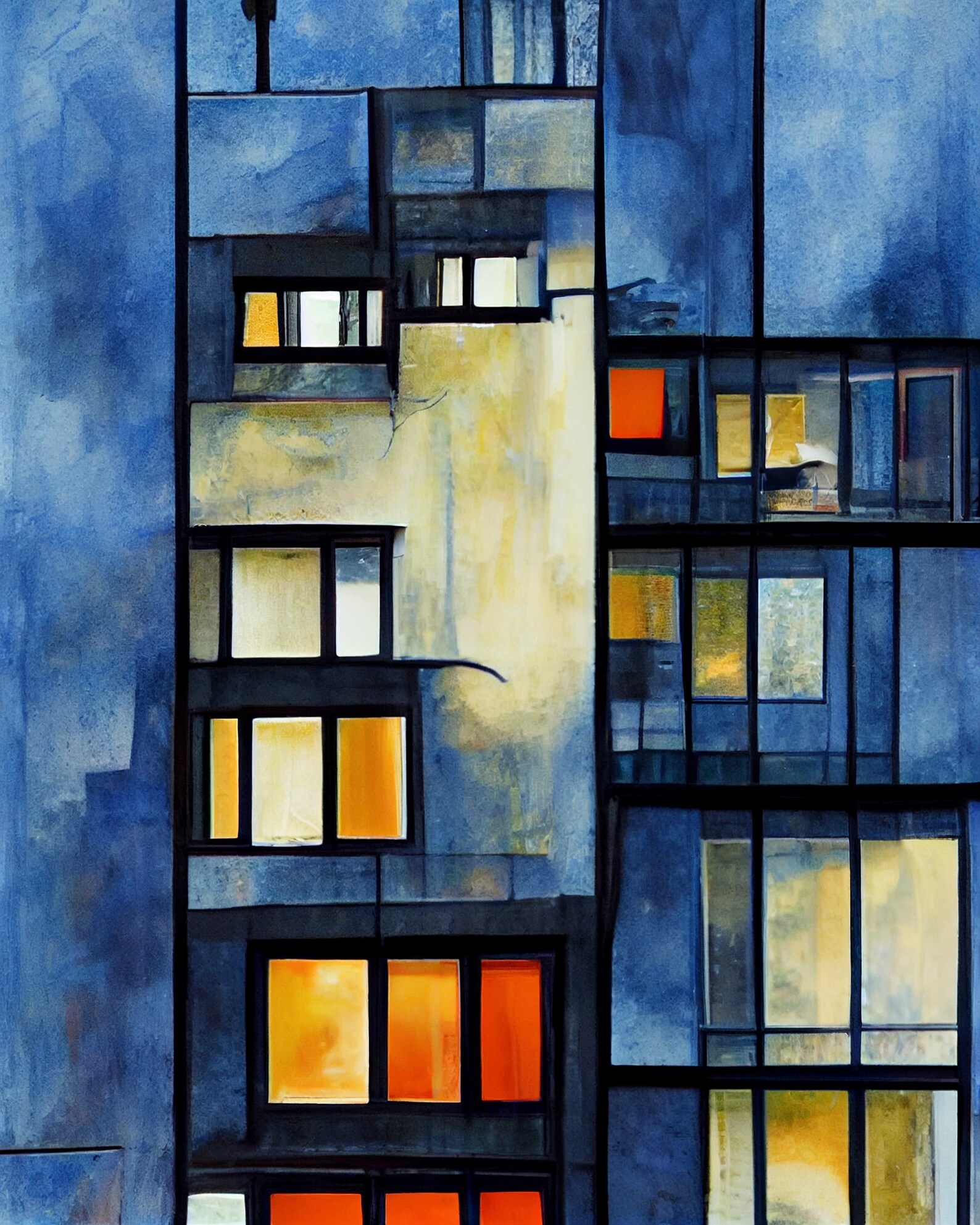 Piet Mondrian Lives in an Apartment Building, Geometric Primary Colors ...