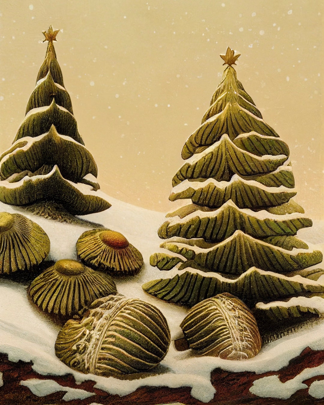 The Geologist’s Christmas - AI Vintage Fossil and Rock Drawing 8x10 ...
