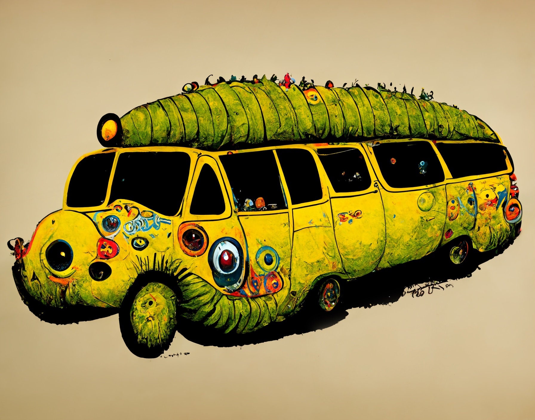 Big Yellow Taxxon Animorphs Alien Worm AI Hippy 60s Bus - Etsy