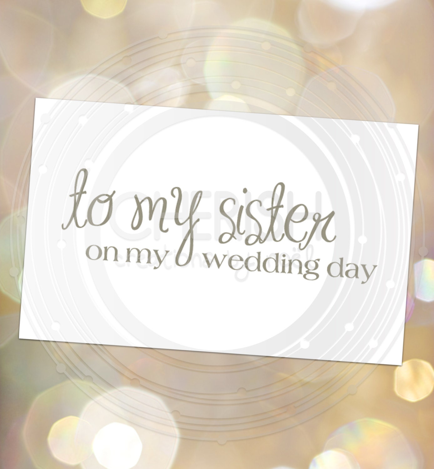 To My Sister on My Wedding Day Note to Sister Wedding Day - Etsy